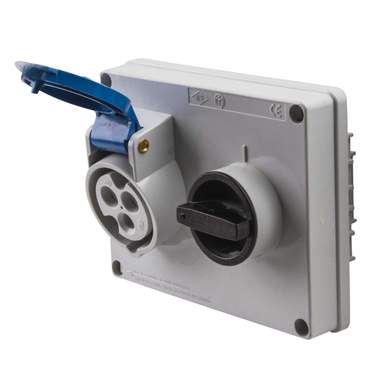 Ilme 16A 2P+E 230V Interlocked Switched Socket Front IP44 (SQ1663) | CEF