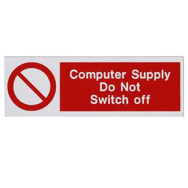 Industrial Signs 75mm x 25mm Computer Supply Do Not Switch Off Label ...
