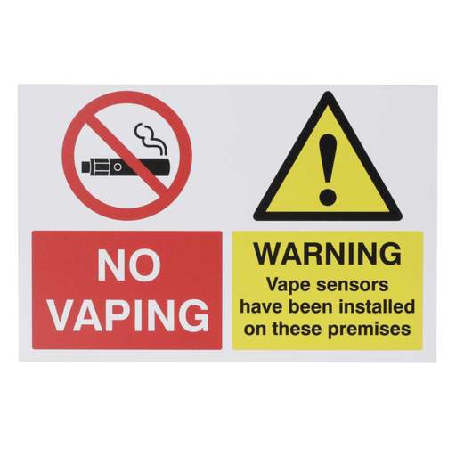 Industrial Signs 150mm x 225mm No Vaping Warning Sensors Installed ...
