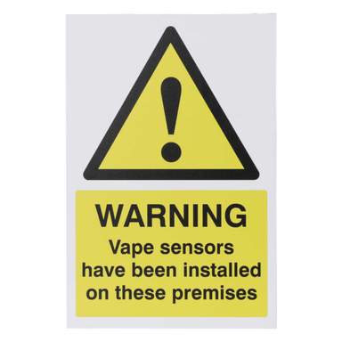 Industrial Signs 150mm x 225mm Warning Vape Sensors Installed Rigid SA ...