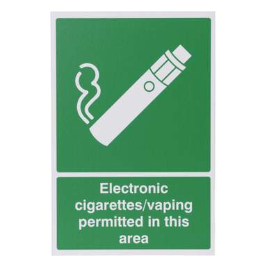 Industrial Signs 150mm x 225mm Electronic Cigarettes Vaping Permitted ...
