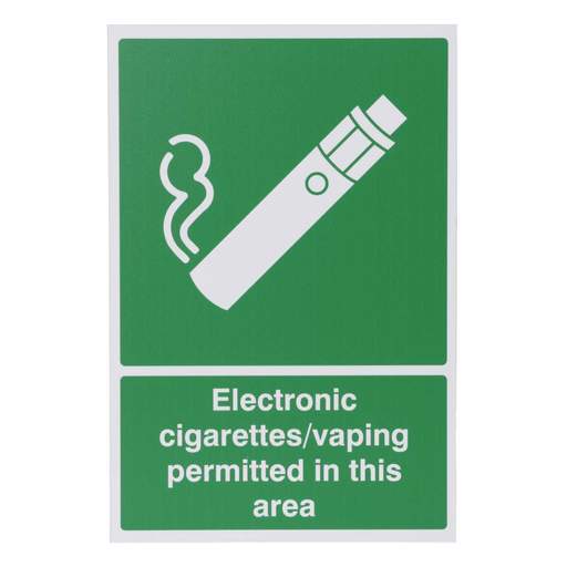Industrial Signs 150mm x 225mm Electronic Cigarettes Vaping Permitted ...