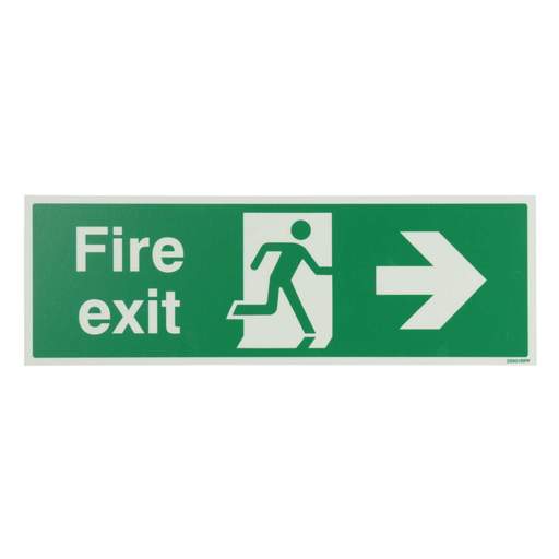 Industrial Signs 450mm x 150mm Fire Exit Arrow Right Rigid PVC ...