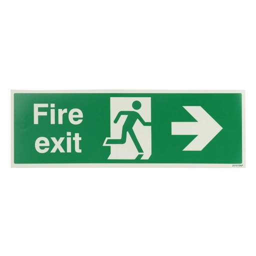 Industrial Signs 450mm x 150mm Fire Exit Arrow Right Self Adhesive ...