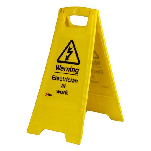 Industrial Signs 'Warning Electrician at Work' Free Standing Floor Sign ...