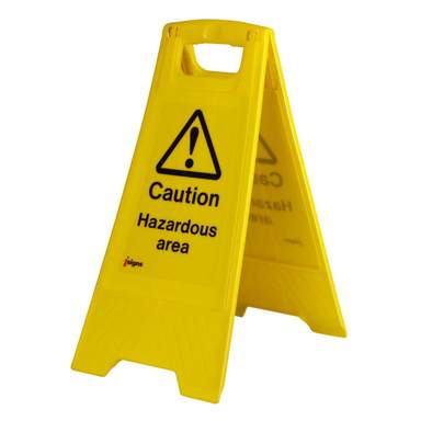 Industrial Signs 'Caution Hazardous Area' Free Standing Floor Sign ...
