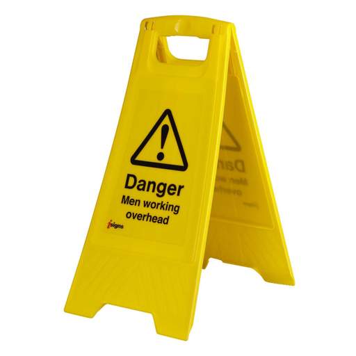 Industrial Signs 'Danger Men Working Overhead' Free Standing Floor Sign ...