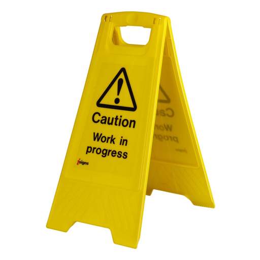 Industrial Signs 'Caution Work in Progress' Free Standing Floor Sign ...