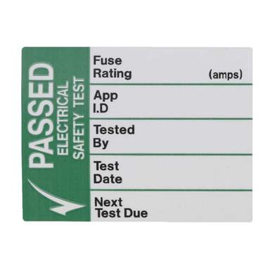 Industrial Signs 42.5mm x 32.5mm Passed Electrical Safety Test Label ...
