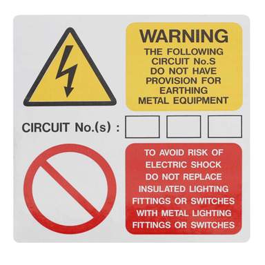 Industrial Signs 75mm x 75mm Warning Earth Provision Label (Roll of 100 ...