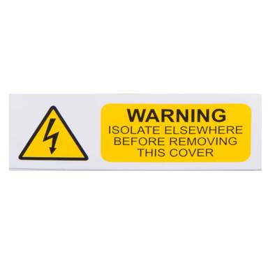Industrial Signs 75mm x 25mm Warning Isolate Elsewhere Label (Pack of ...