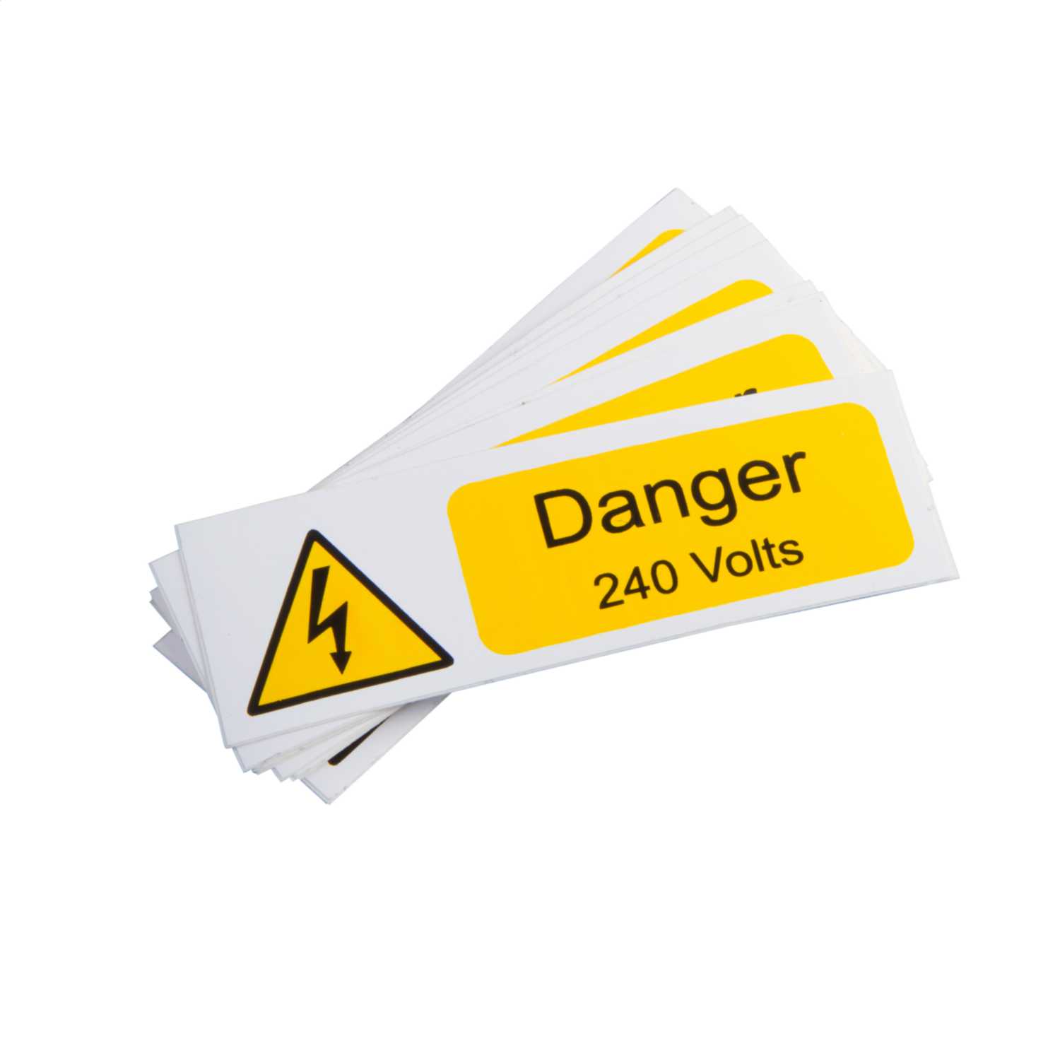 Industrial Signs 75mm x 25mm Danger 240 Volts Label (Pack of 10 ...
