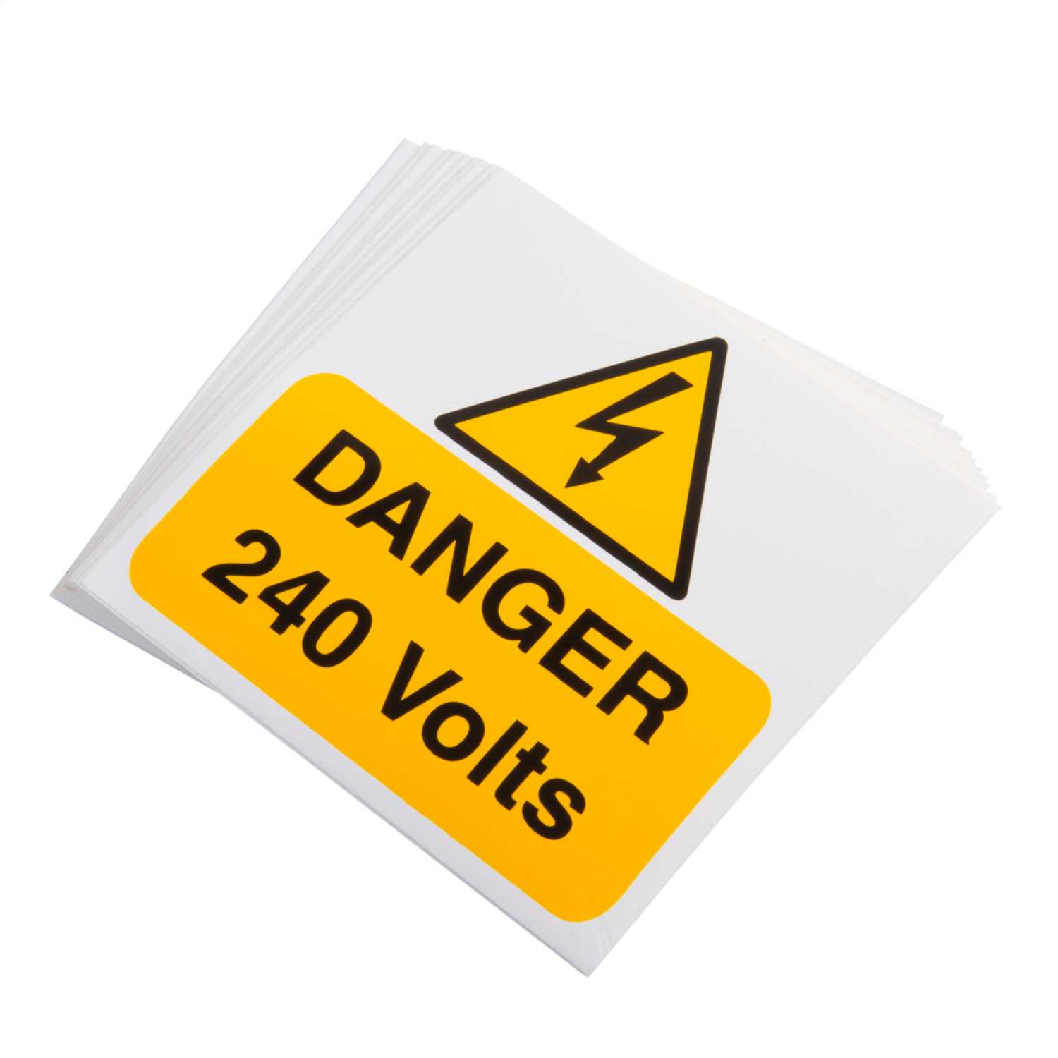 Industrial Signs 75mm x 75mm Danger 240 Volts Label (Pack of 10 ...