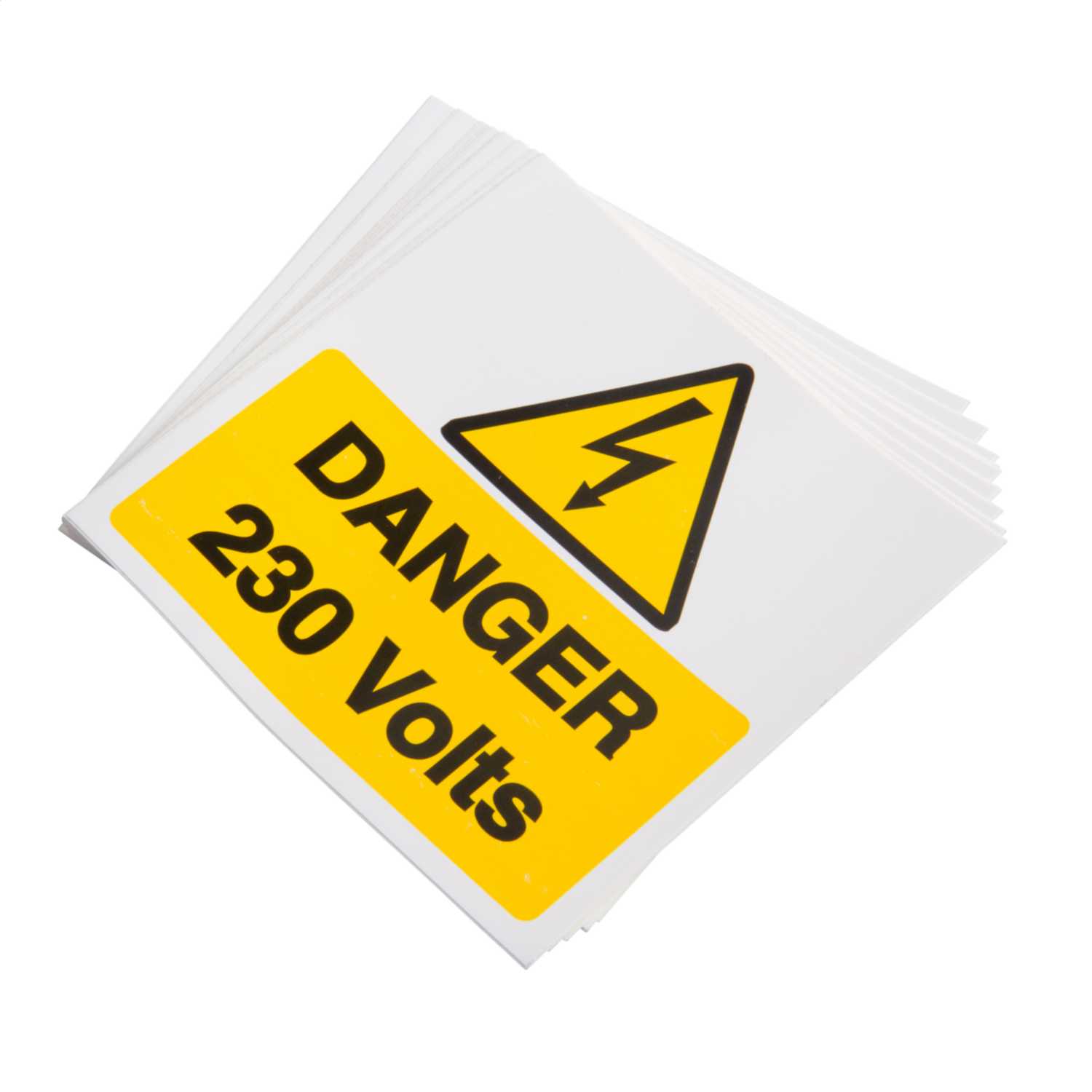 Industrial Signs 75mm x 75mm Danger 230 Volts Label (Pack of 10 ...