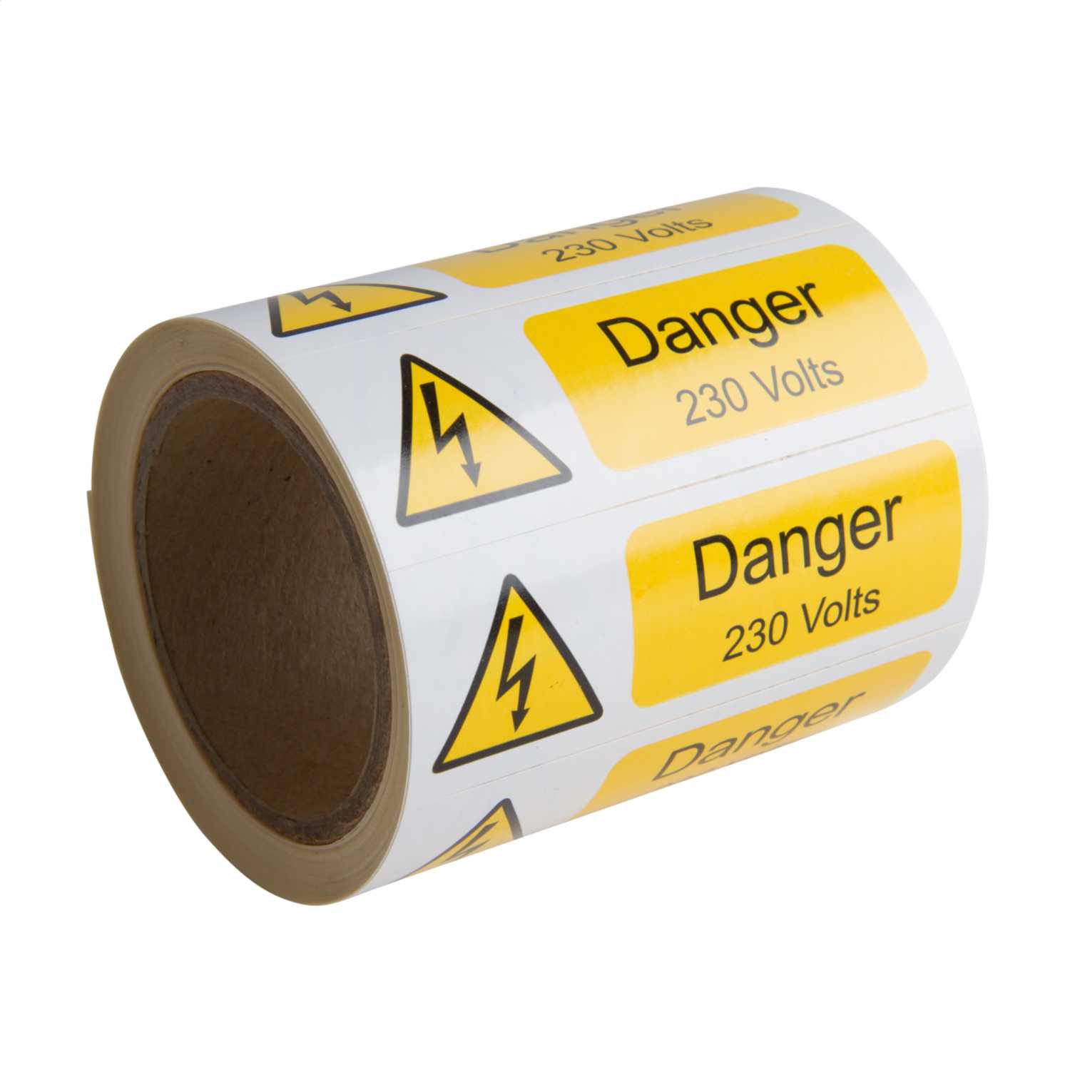 Industrial Signs 75mm x 25mm Danger 230 Volts Label (Roll of 250 ...
