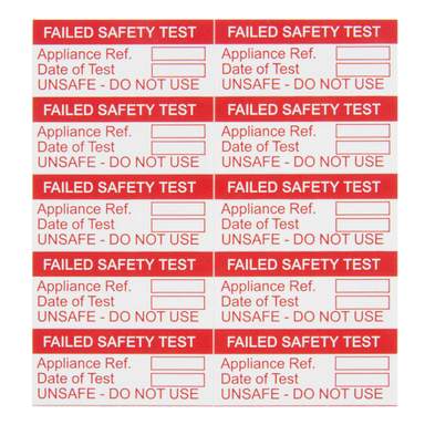 Industrial Signs 35mm x 15mm Failed Safety Test Label (Pack of 50 ...