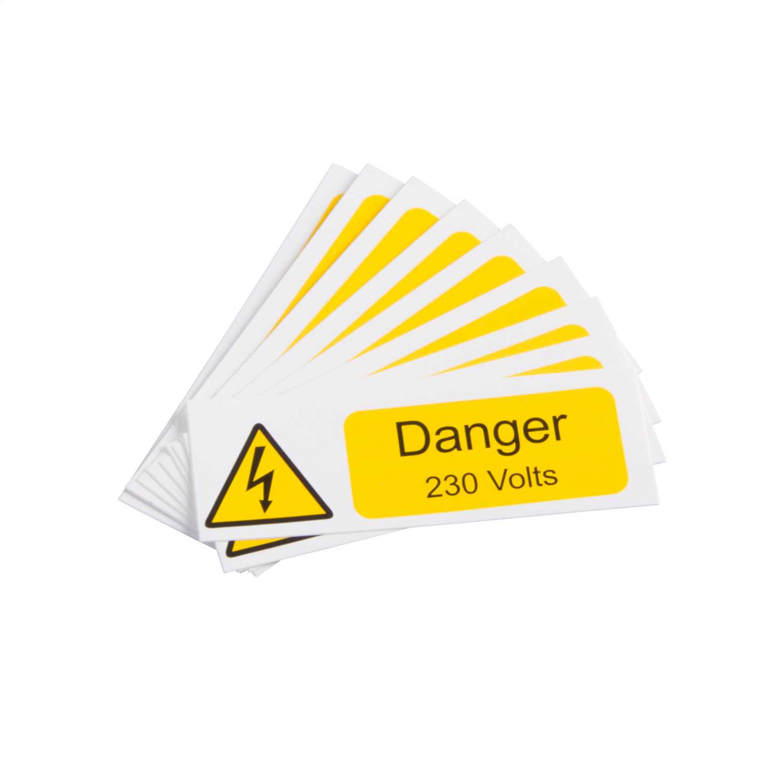 Industrial Signs 75mm x 25mm Danger 230 Volts Label (Pack of 10 ...