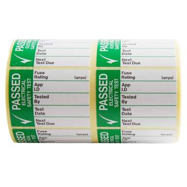 Industrial Signs 42.5mm x 32.5mm Passed Electrical Safety Test Label ...