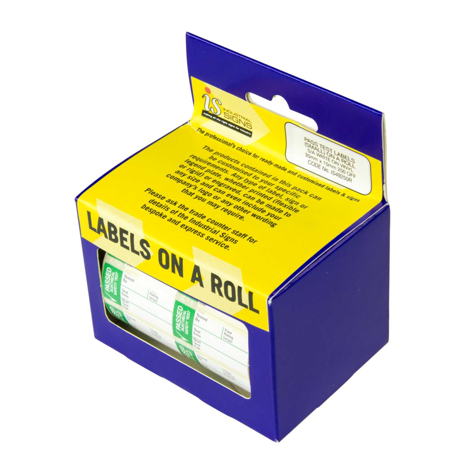 Industrial Signs 35mm x 15mm Passed Safety Test Label (Roll of 250 ...