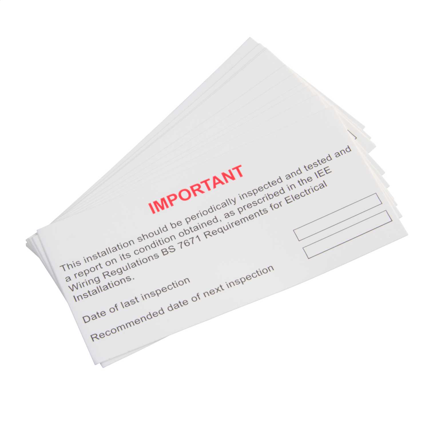 Industrial Signs 130mm x 60mm Periodic Inspection and Testing Label ...