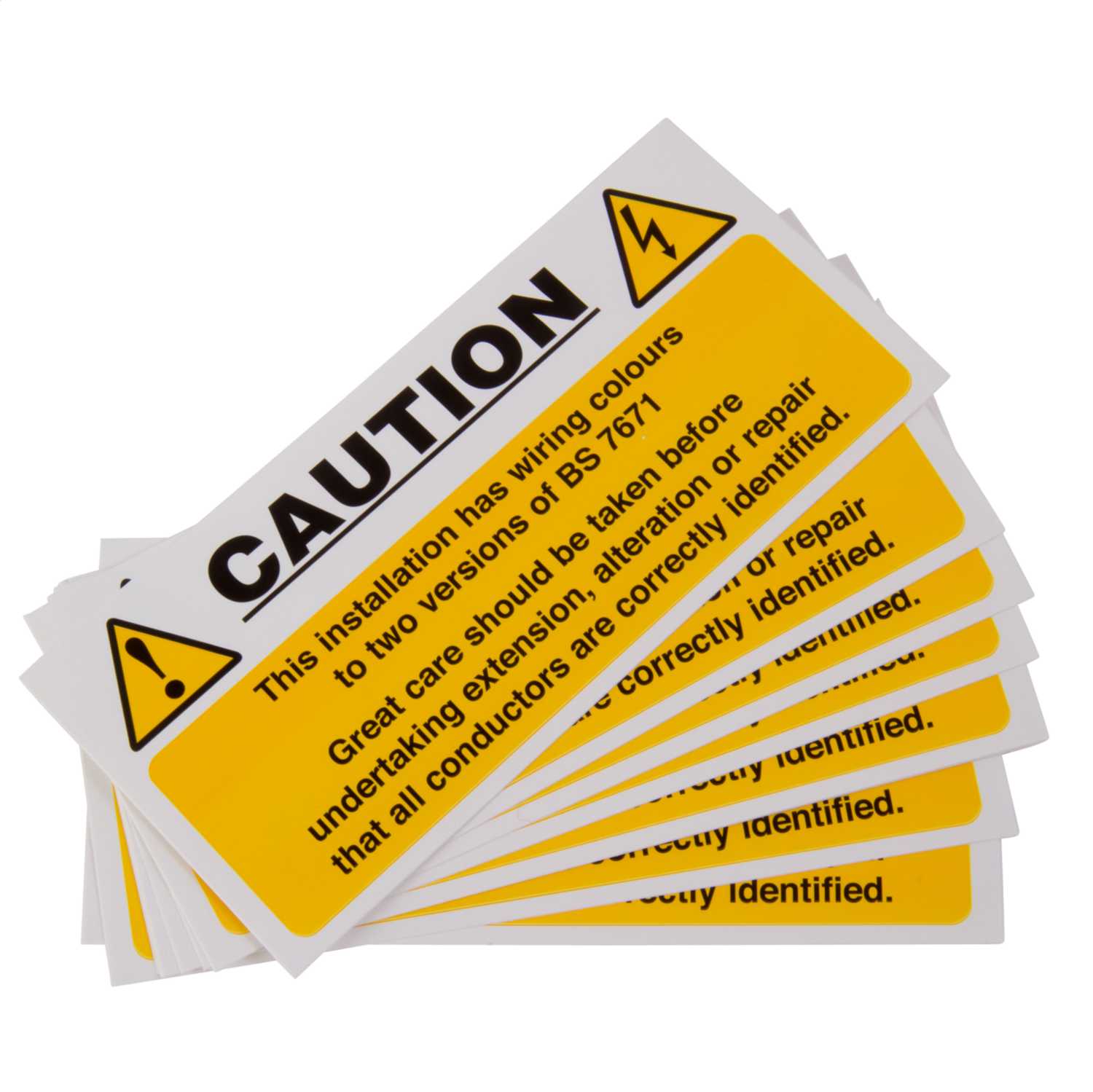 Industrial Signs 130mm x 60mm Caution Mixed Cable Label (Pack of 10 ...