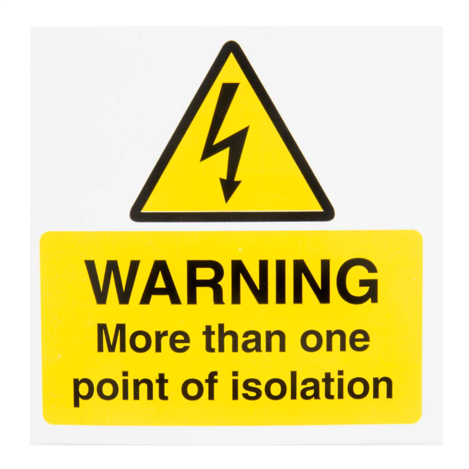 Industrial Signs 75mm x 75mm Warning More Than One Point of Isolation ...