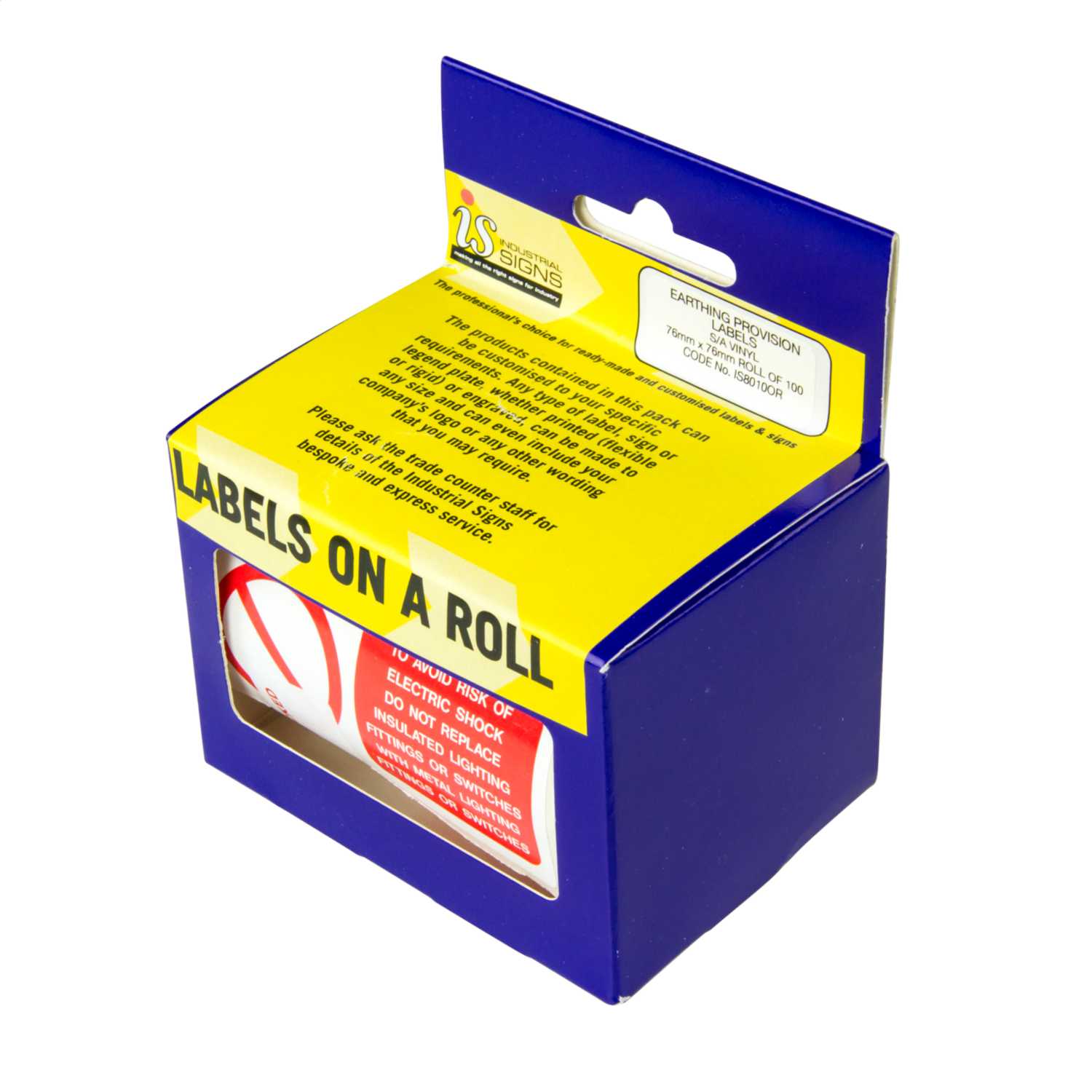 Industrial Signs 75mm x 75mm Warning Earth Provision Label (Roll of 100 ...