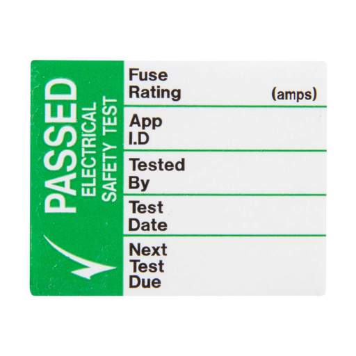 Industrial Signs 42.5mm x 32.5mm Pass Test Self Adhesive Vinyl Label ...