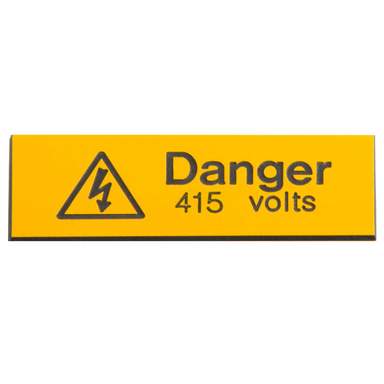 Industrial Signs 75mm x 25mm Danger 415 Volts Engraved Label (Pack of 5 ...