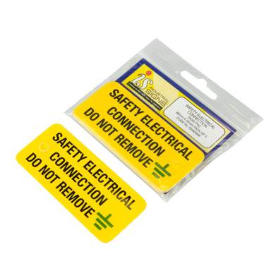 Industrial Signs 80mm x 35mm Safety Electrical Connection Do Not Remove ...