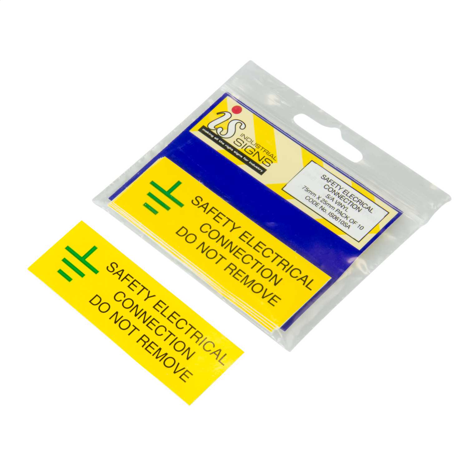 Industrial Signs 75mm x 25mm Electrical Connection Do Not Remove Label ...