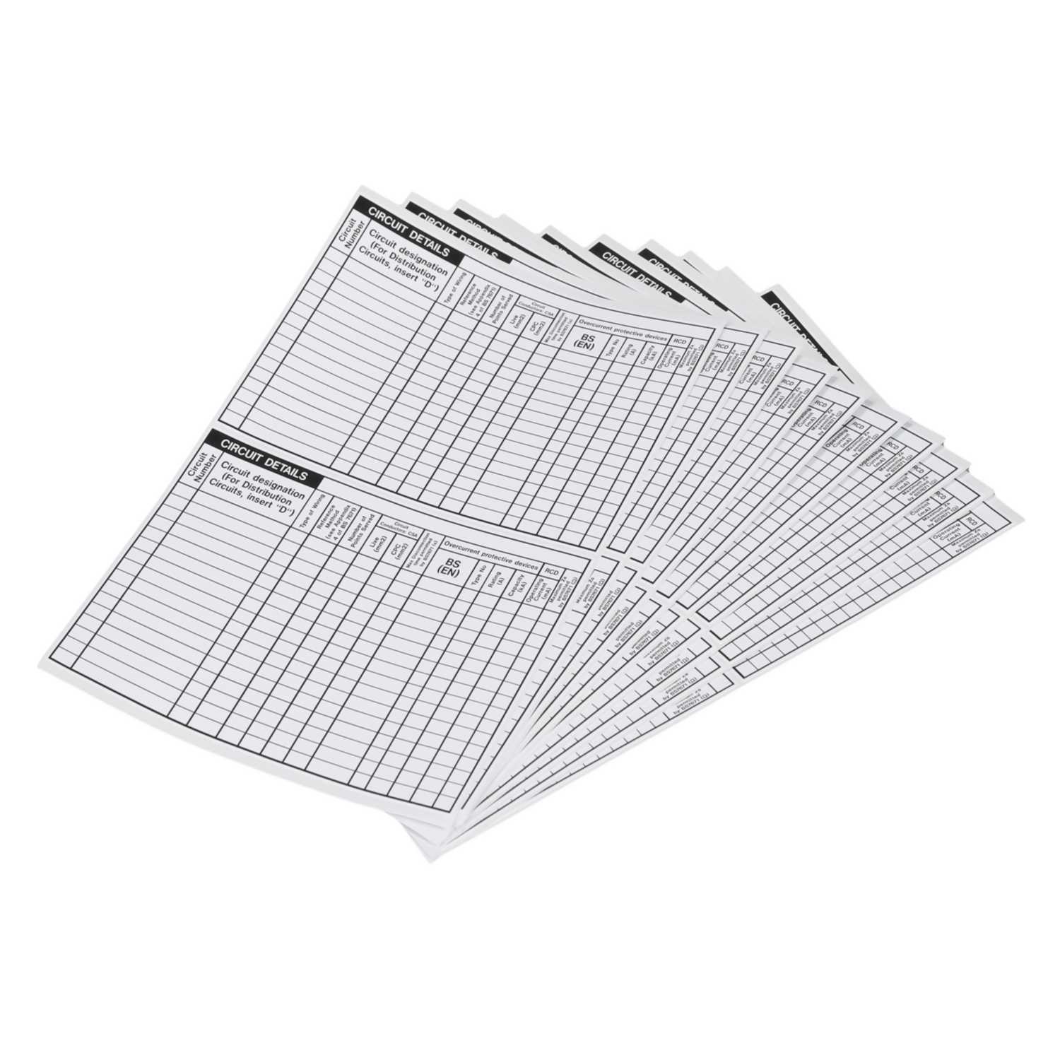 Industrial Signs 148mm x 110mm Circuit Detail Chart Label (Pack of 20 ...