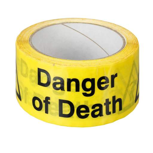 Industrial Signs 48mm x 33m Danger of Death Self Adhesive Warning Tape ...