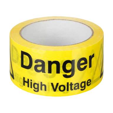 Industrial Signs 48mm x 33m Danger High Voltage Self Adhesive Warning ...