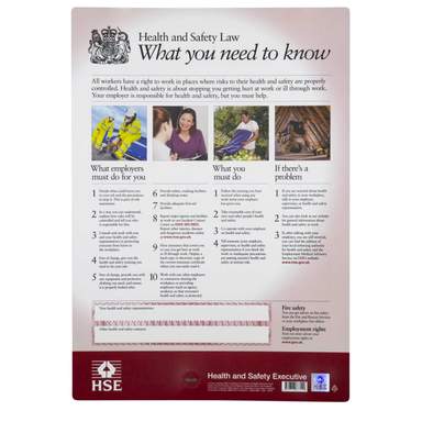 Industrial Signs A2 "Health and Safety Law" Encapsulated Rigid PVC ...