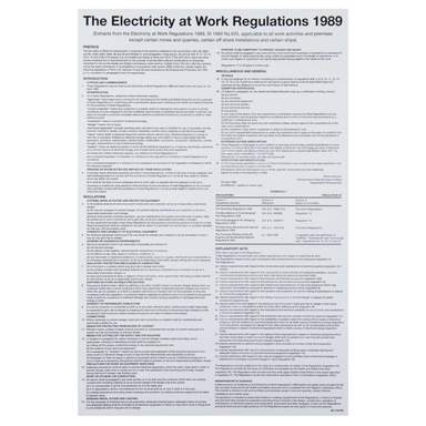 Industrial Signs A2 "Electricity at Work Regulations 1989" Rigid PVC ...