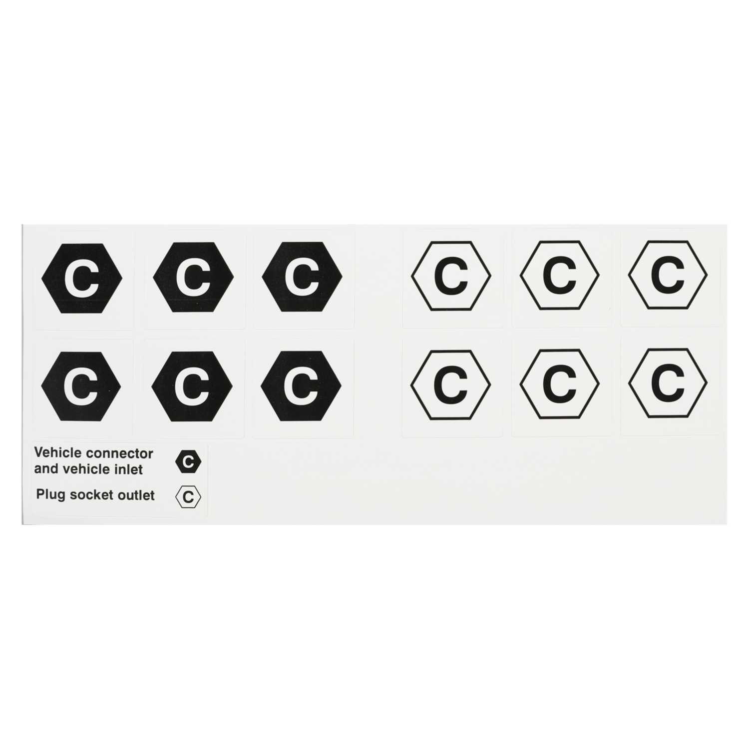 Industrial Signs 20mm x 20mm Vehicle Inlet / Plug Socket Outlet Label ...