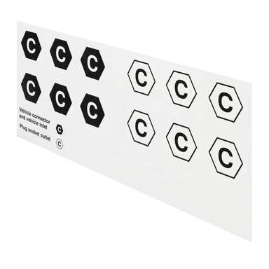 Industrial Signs 20mm x 20mm Vehicle Inlet / Plug Socket Outlet Label ...