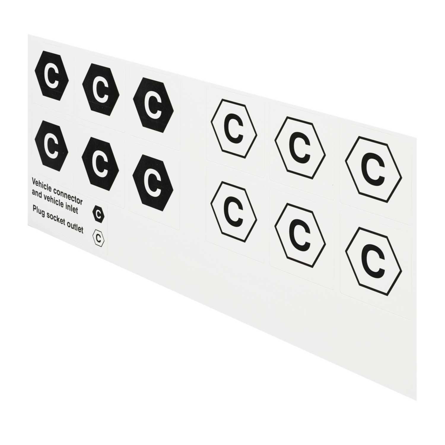 Industrial Signs 20mm x 20mm Vehicle Inlet / Plug Socket Outlet Label ...
