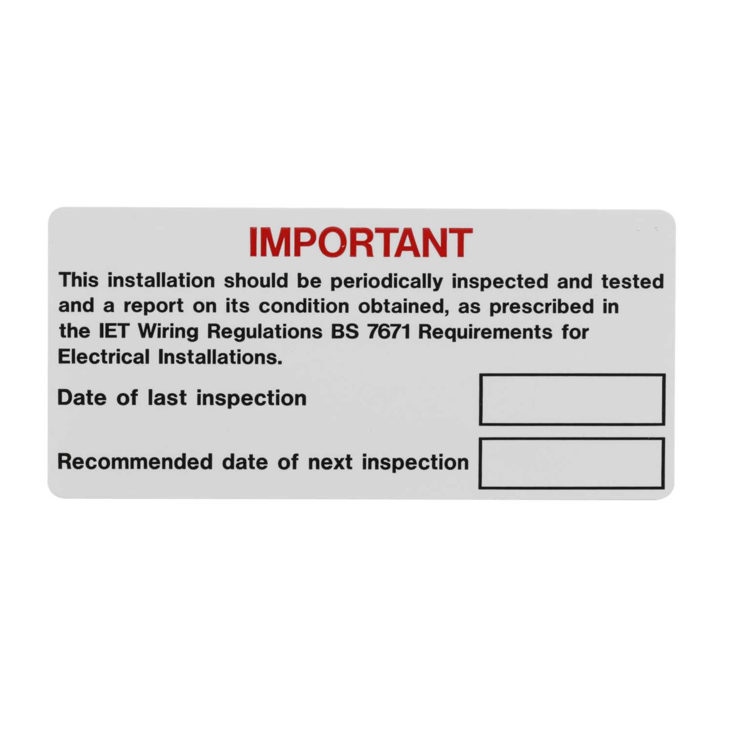 Industrial Signs Periodic Inspection Labels Self Adhesive Vinyl Label ...