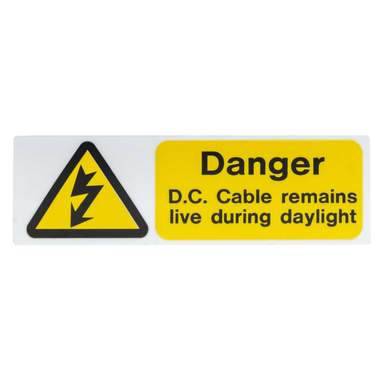Industrial Signs Over Laminated DC Cable Remains Live Label (Roll of ...