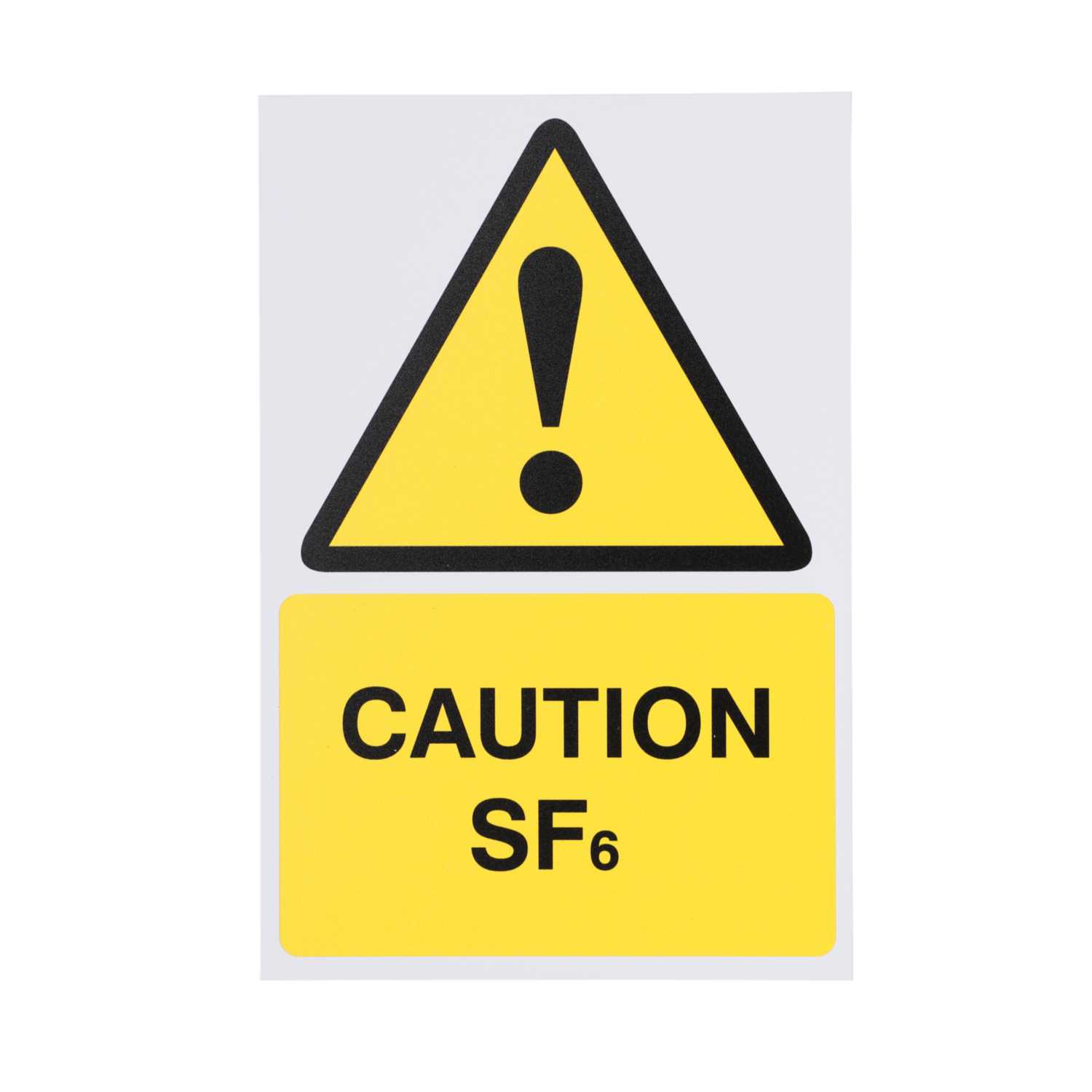 Industrial Signs Caution SF6 Self Adhesive Rigid PVC Sign (CE15601RP) | CEF