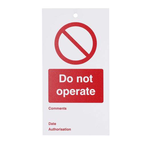 Industrial Signs Do Not Operate Tags (Pack of 10) (CE16810RP) | CEF