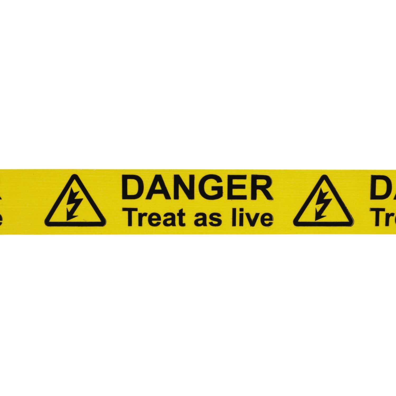 Industrial Signs 25mm x 33m Danger Treat as Live Warning Tape ...