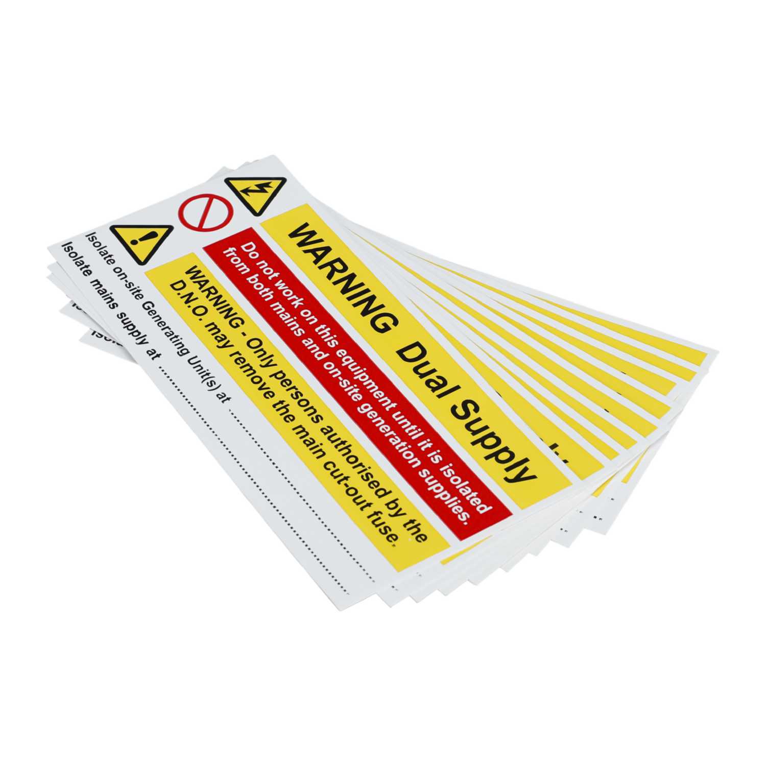 Industrial Signs Dual Supply Notice Label (Pack of 10) (CE8110SA) | CEF