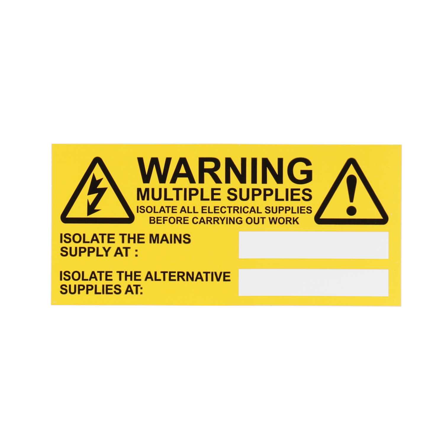 Industrial Signs Warning Multiple Supply Label (Pack of 10) (CE9410SA ...