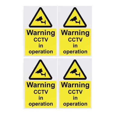Industrial Signs Warning CCTV In Operation Labels (Sheet of 4 ...