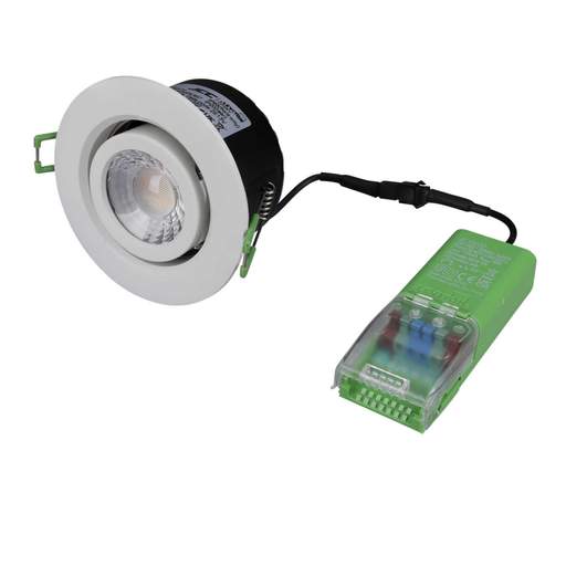 JCC V50 Pro 6W LED Fire Rated Colour Selectable Dimmable Tilt Downlight White (JC1026/WH) | CEF
