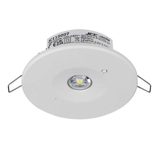 JCC 2W LED Non Maintained Emergency Downlight with Self Test (JC110007 ...