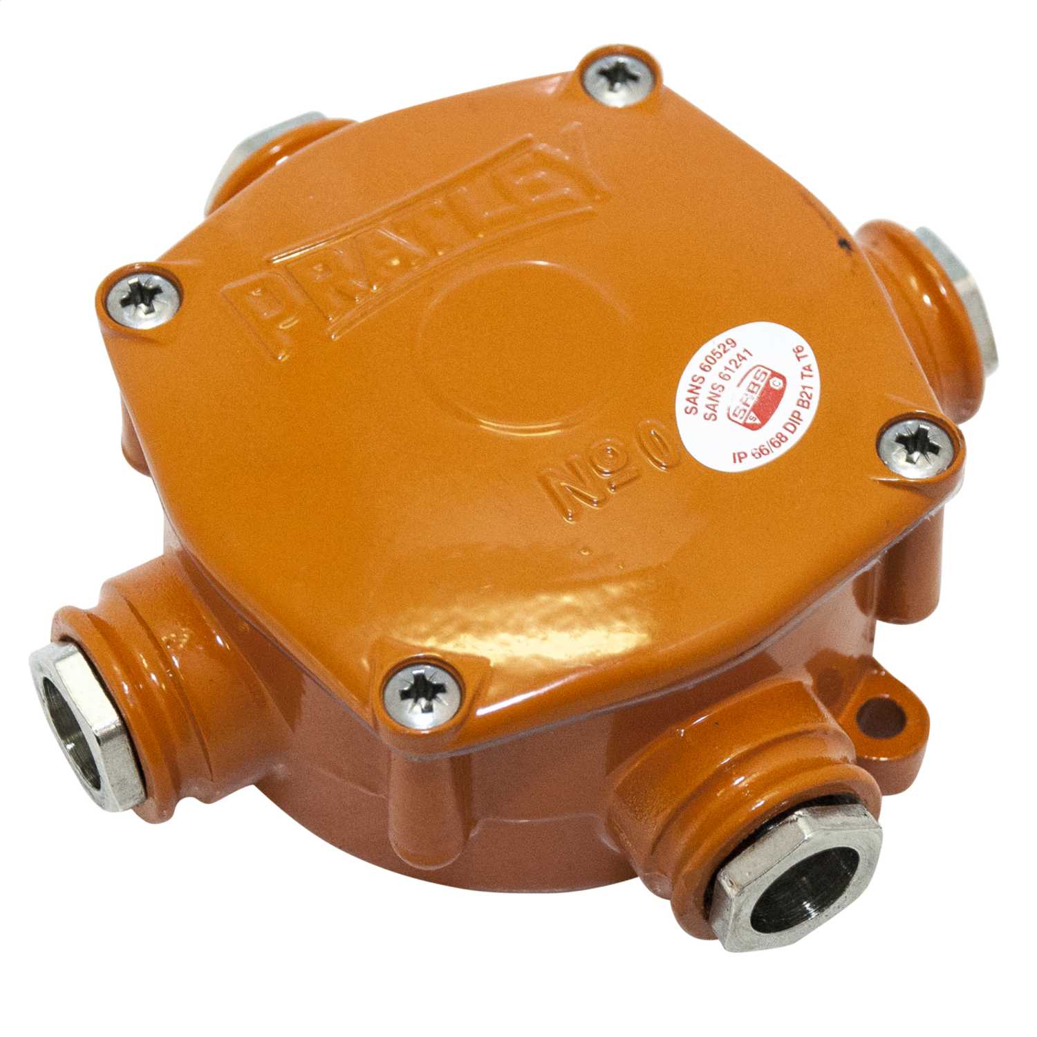 Pratley Four Way Size 0 Aluminium Alloy Junction Box Orange (08043) | CEF